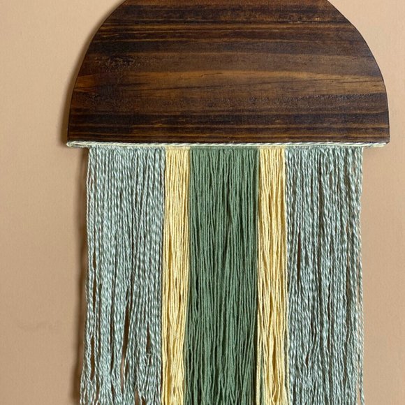 Hand Crafted | Wall Decor | Boho Hanging Reversible Wood Half Moon ...